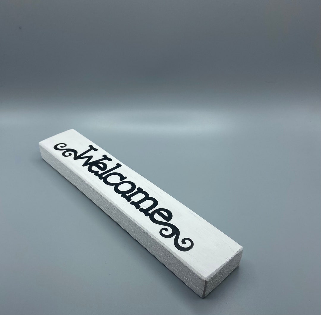 Wooden White Welcome Tabletop Sign - Etsy