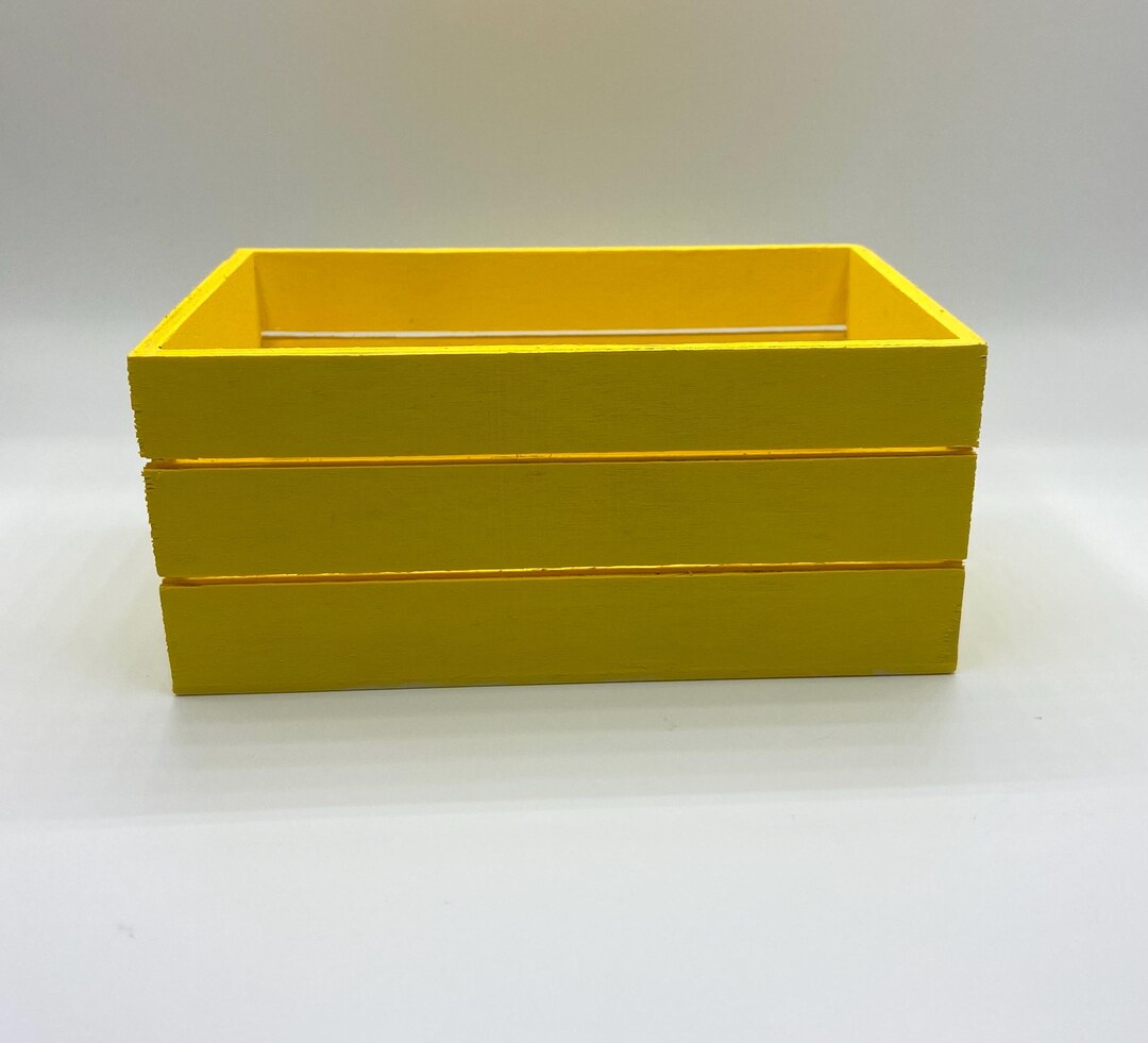 Yellow Mini Wood Crate - Etsy