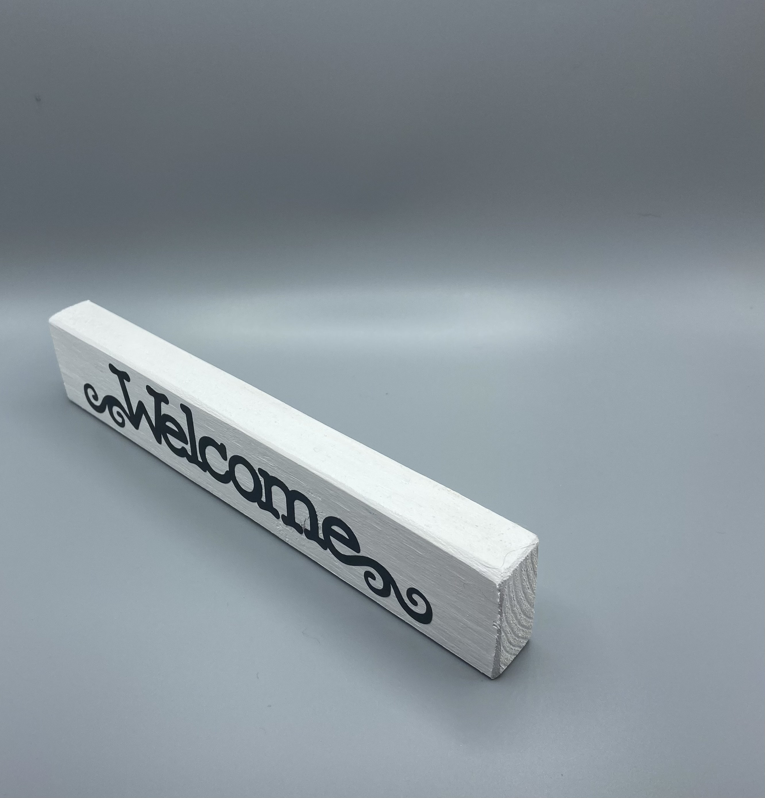 Wooden White Welcome Tabletop Sign - Etsy