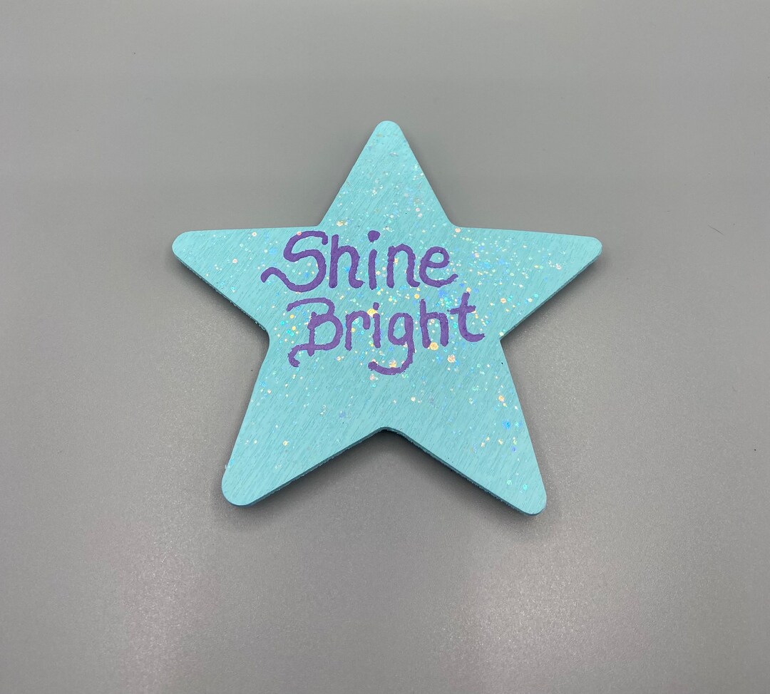 Bright Blue Glitter Shine Bright Like a Star Magnet - Etsy