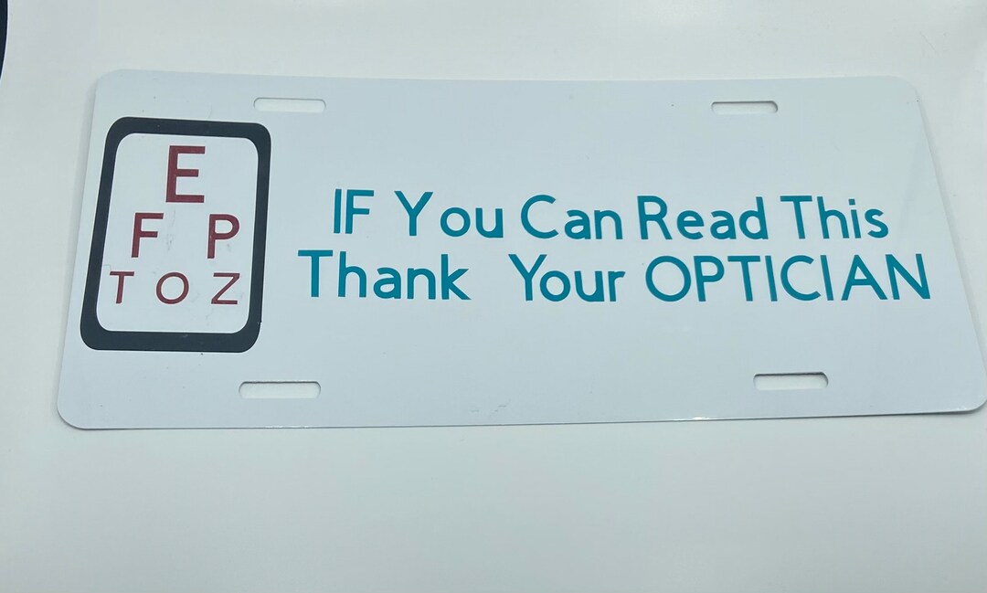 Optician Eye Chart License Plate Gift - Etsy