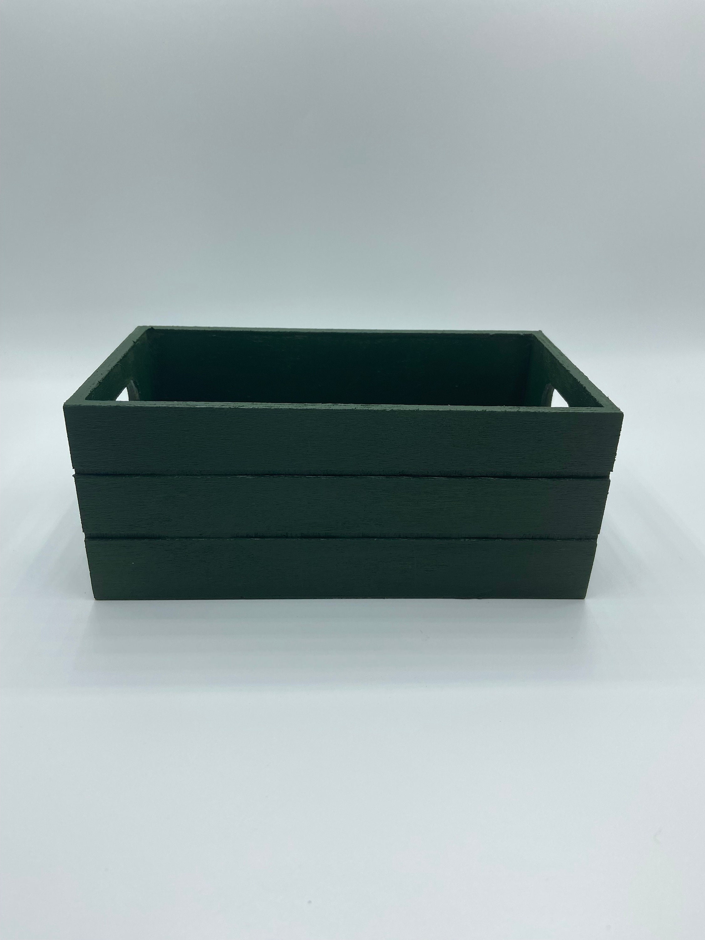 Dark Green Wood Crate - Etsy