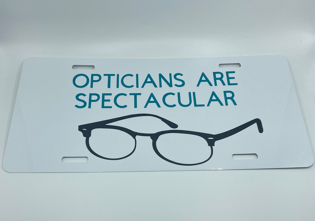 Opticians Are Spectacular License Plate Gift Black and Teal - Etsy