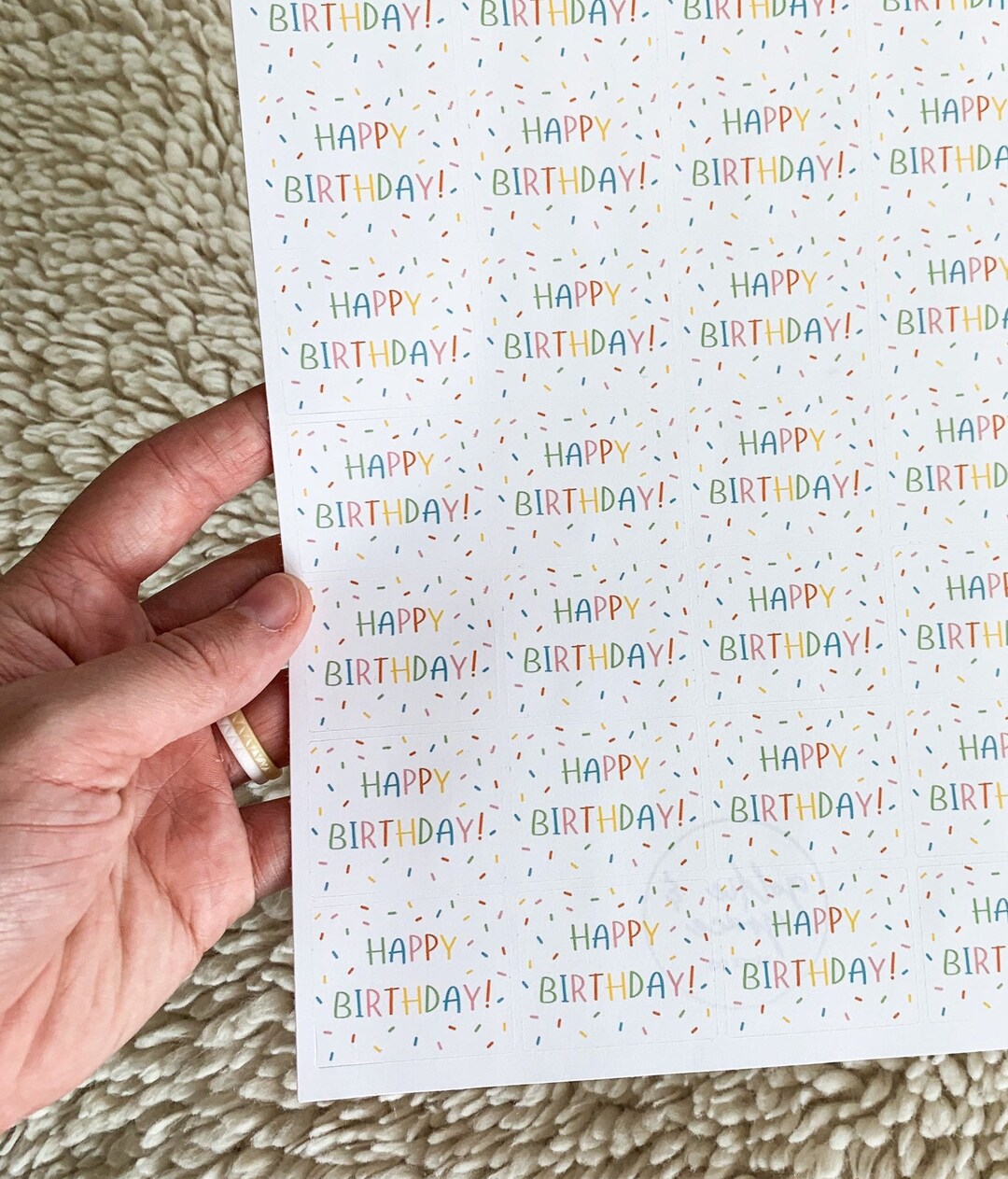 Happy Birthday Sticker Sheet Packaging Stickers for Birthday Cards ...