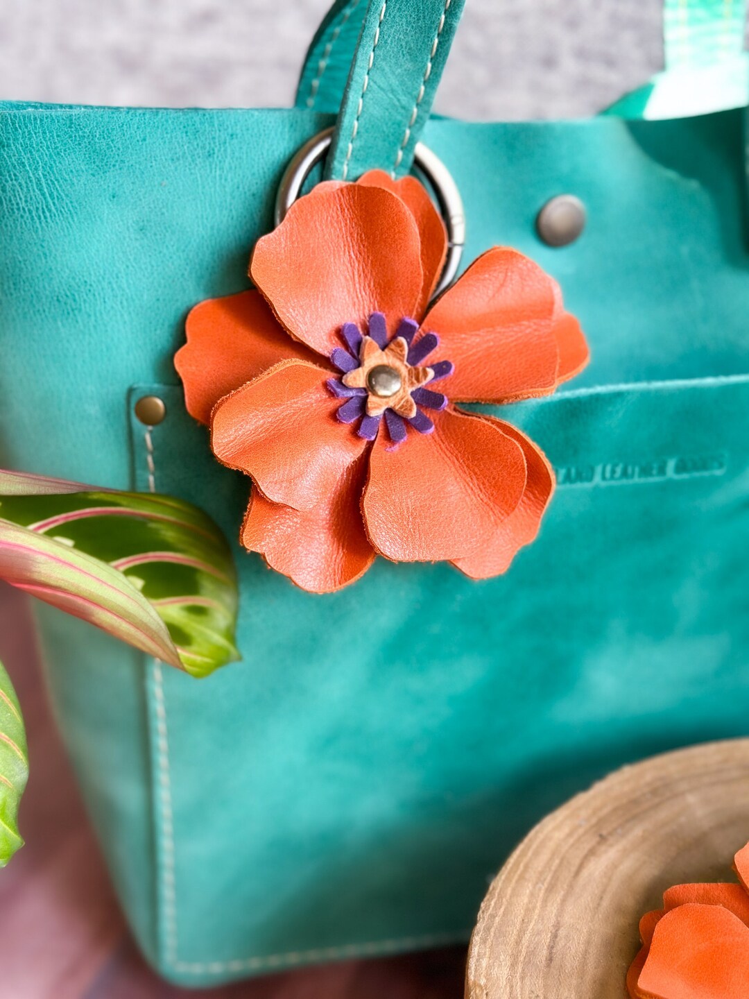 Large Poppy Flower Purse Charm, Orange Flower Purse Charm, WW1 Poppy ...