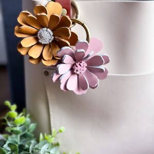Large Yellow Daisy Flower Purse Charm, Sunflower Genuine Leather Bag ...