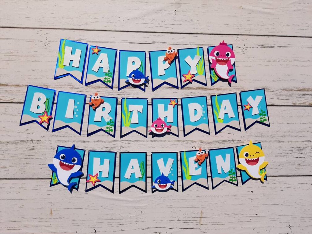 Baby Shark Baby Shark Banner Baby Shark Party Decor Baby Shark Birthday ...