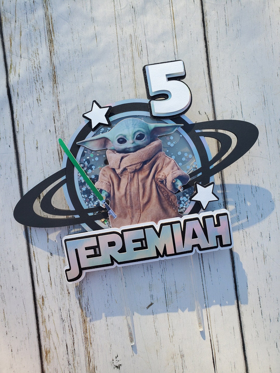 Baby Yoda Cake Topper Star Wars Birthday Party Grogu Party Theme ...