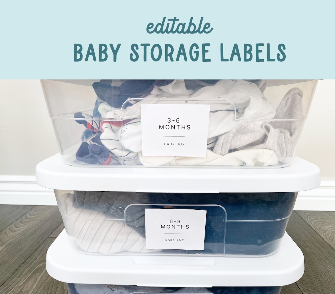 Editable Baby Storage Labels, Storage Bin Labels, Nursery Organization ...