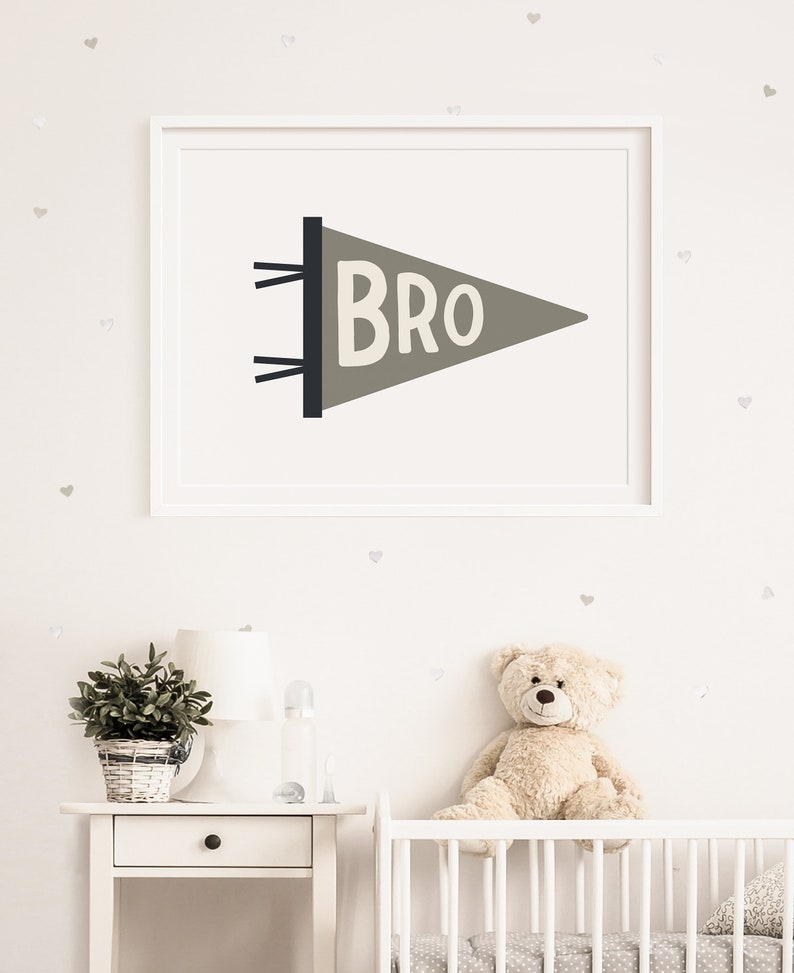 Bro & Sis Pennant Flags: Modern Kids Room Decor (digital Download) - Etsy