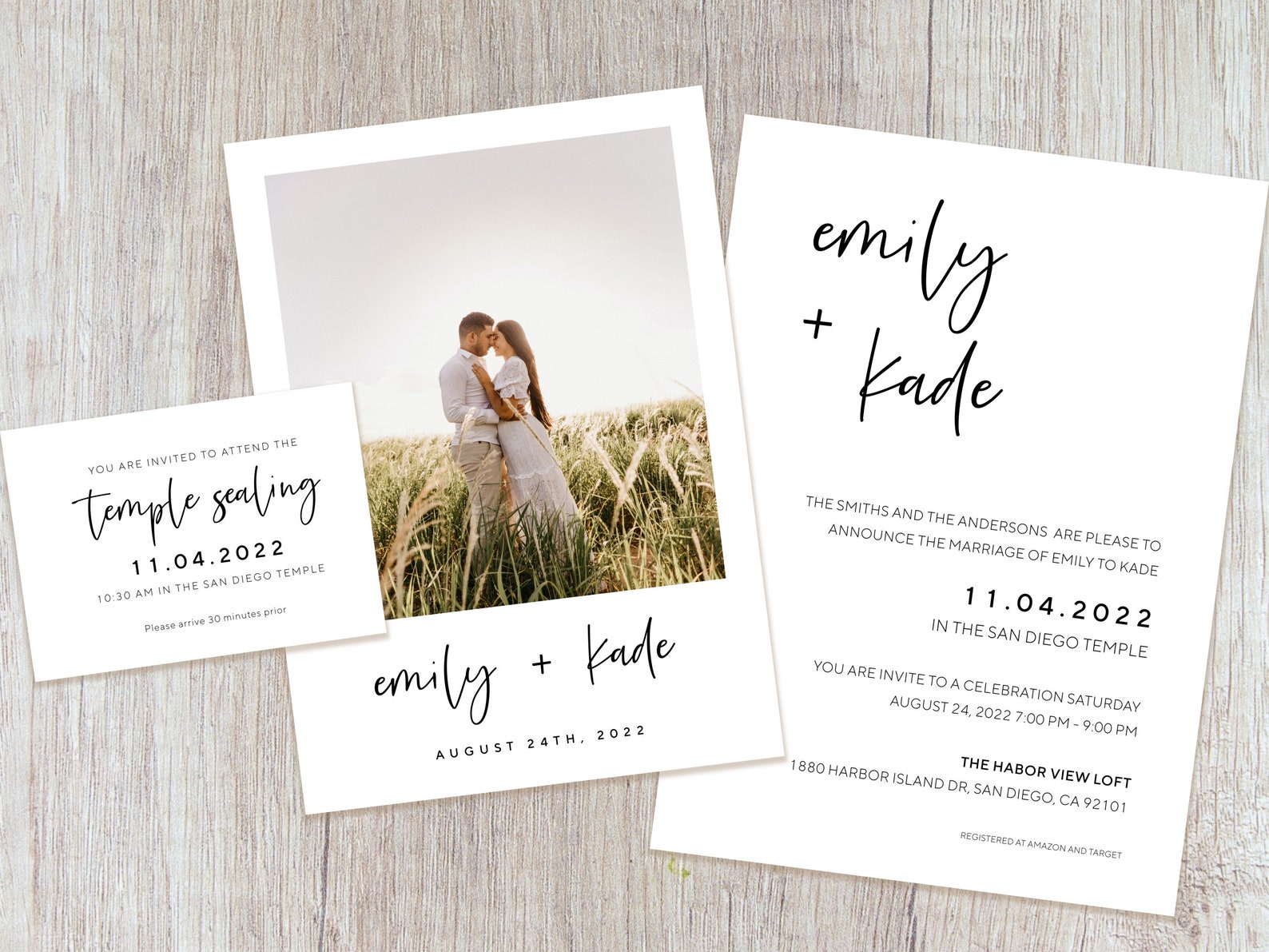 LDS Wedding Invitation Photo Wedding Invitation Wedding - Etsy