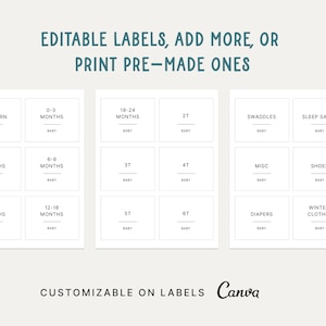 Editable Baby Storage Labels, Storage Bin Labels, Nursery Organization ...