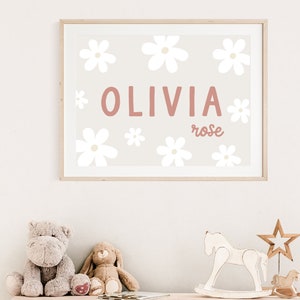 Personalized Daisy Name Nursery Print: Custom Girl's Room Decor ...
