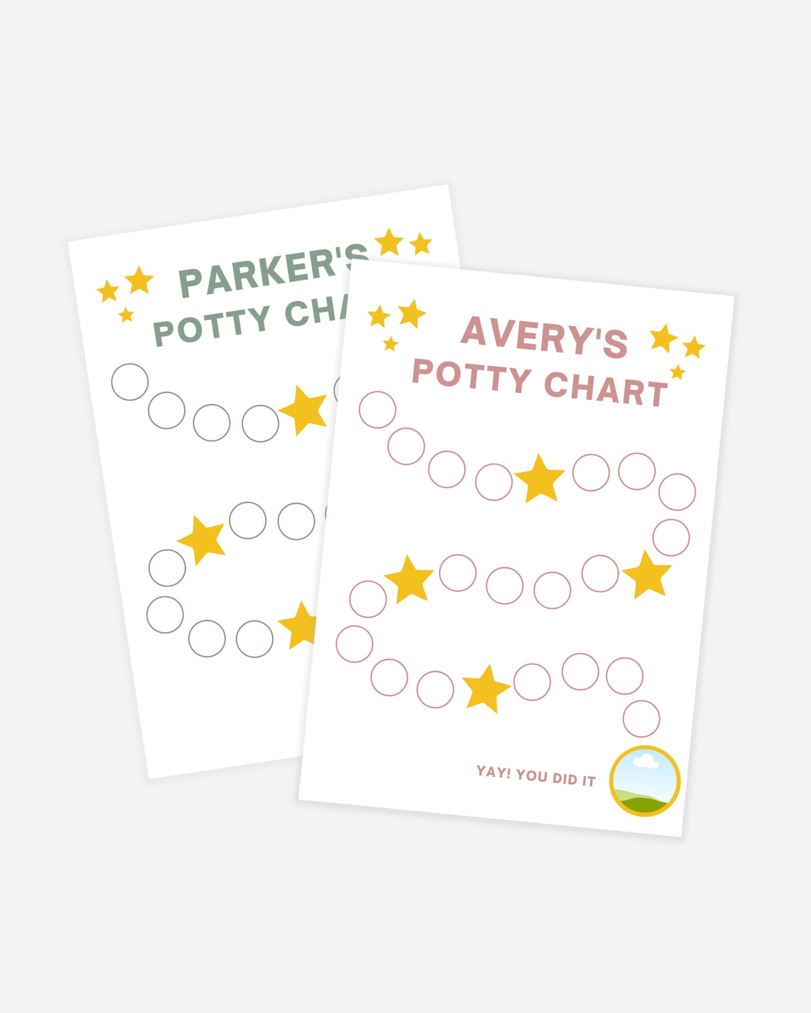 Editable Potty Chart, Potty Training Chart, Custom Sticker Chart, Potty ...
