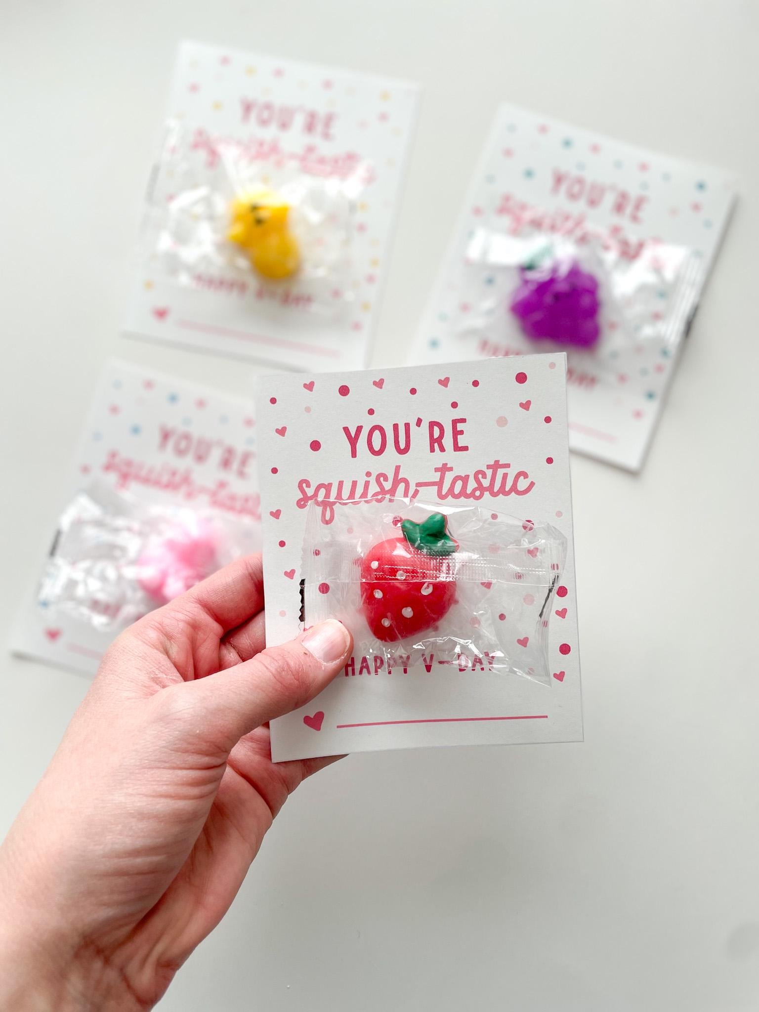 Squish-tastic Valentine Tag: Non-candy Squishy Toy (instant Download ...