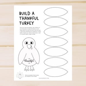 Printable Thanksgiving Turkey Craft: Kid's DIY Activity (PDF) - Etsy
