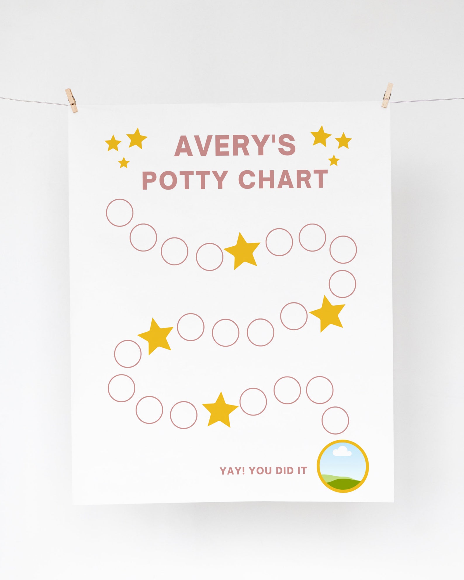 Editable Potty Chart, Potty Training Chart, Custom Sticker Chart, Potty ...
