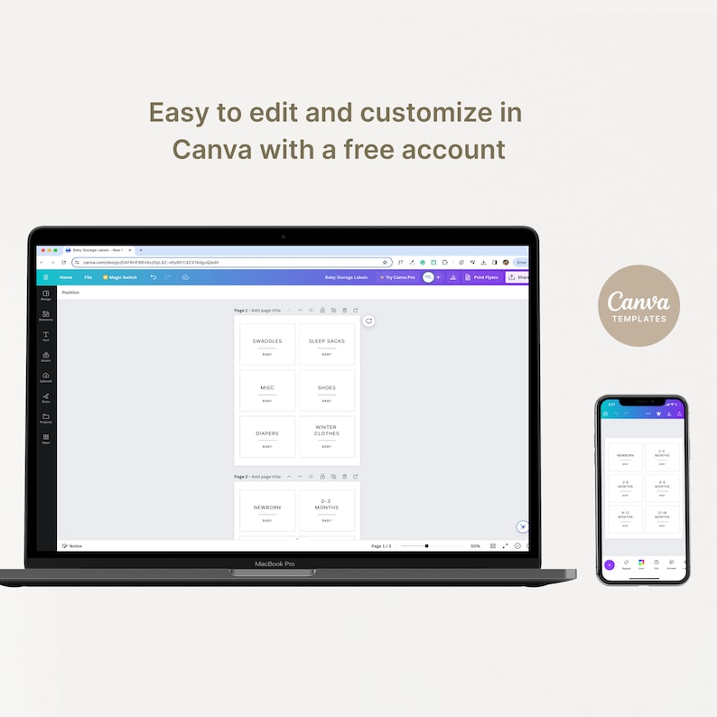 Editable Baby Storage Labels, Storage Bin Labels, Nursery Organization ...