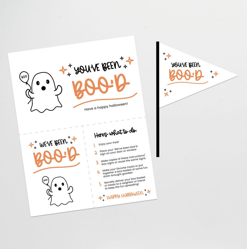 You've Been Boo'd Halloween Printable Kit: Pennant Flag & Game (instant ...