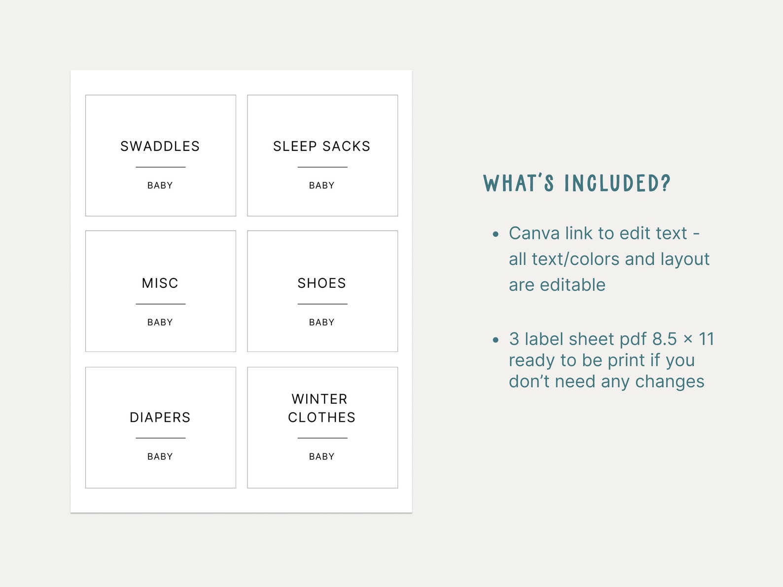 Editable Baby Storage Labels, Storage Bin Labels, Nursery Organization ...