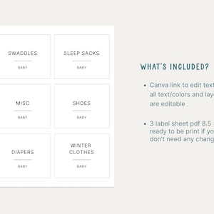 Editable Baby Storage Labels, Storage Bin Labels, Nursery Organization ...