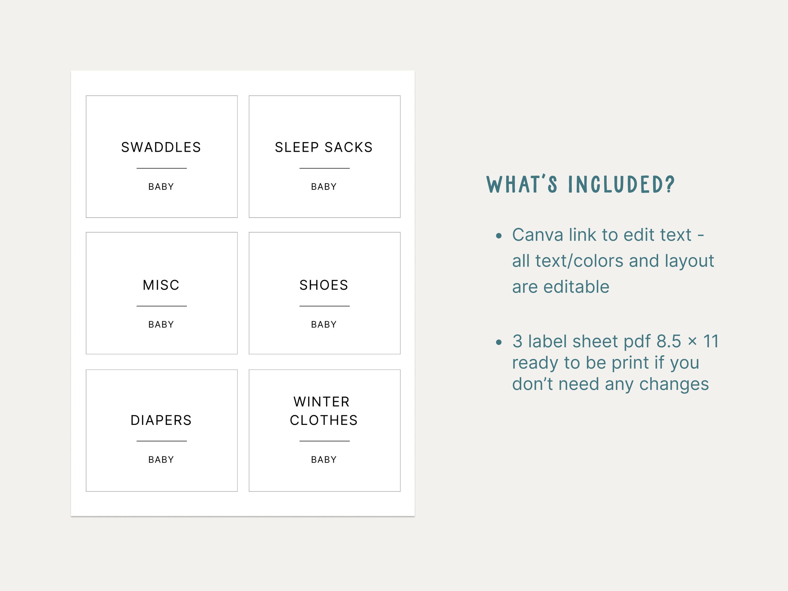 Editable Baby Storage Labels, Storage Bin Labels, Nursery Organization ...