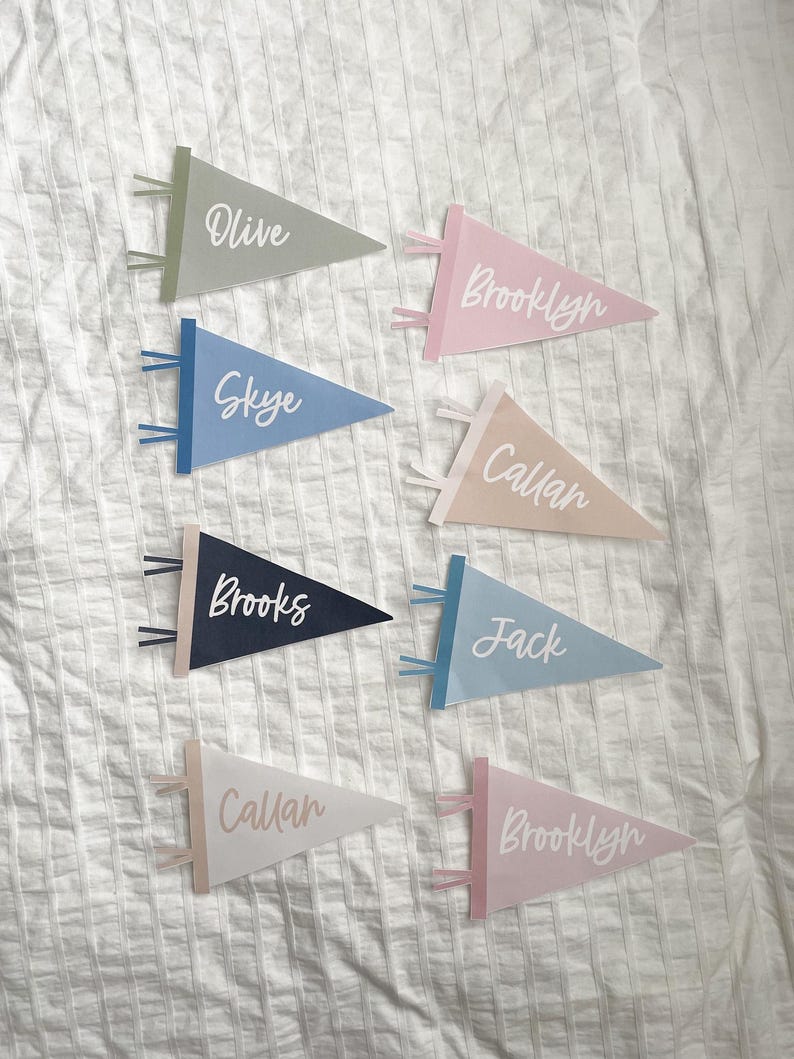 Printable Personalized Mini Pennant Flag - Custom Name Flag, Nursery ...