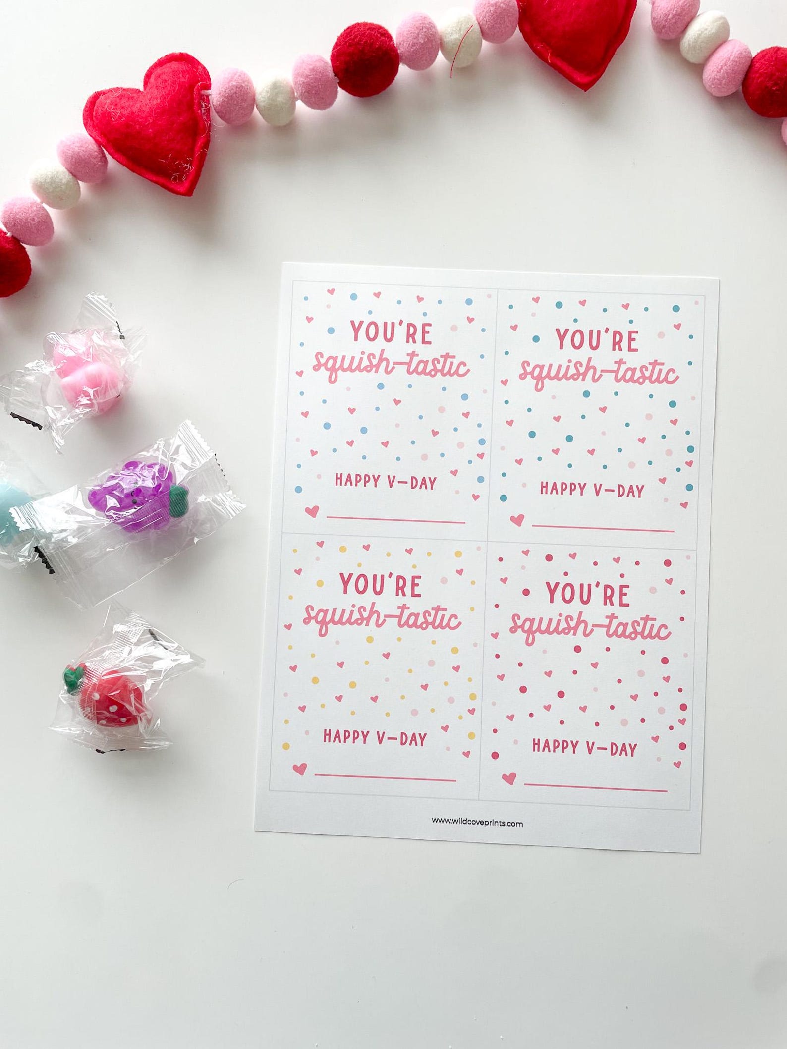 Squish-tastic Valentine Tag: Non-candy Squishy Toy (instant Download ...