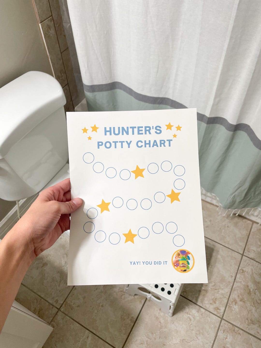 Editable Potty Chart, Potty Training Chart, Custom Sticker Chart, Potty ...