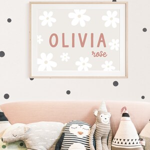 Personalized Daisy Name Nursery Print: Custom Girl's Room Decor ...