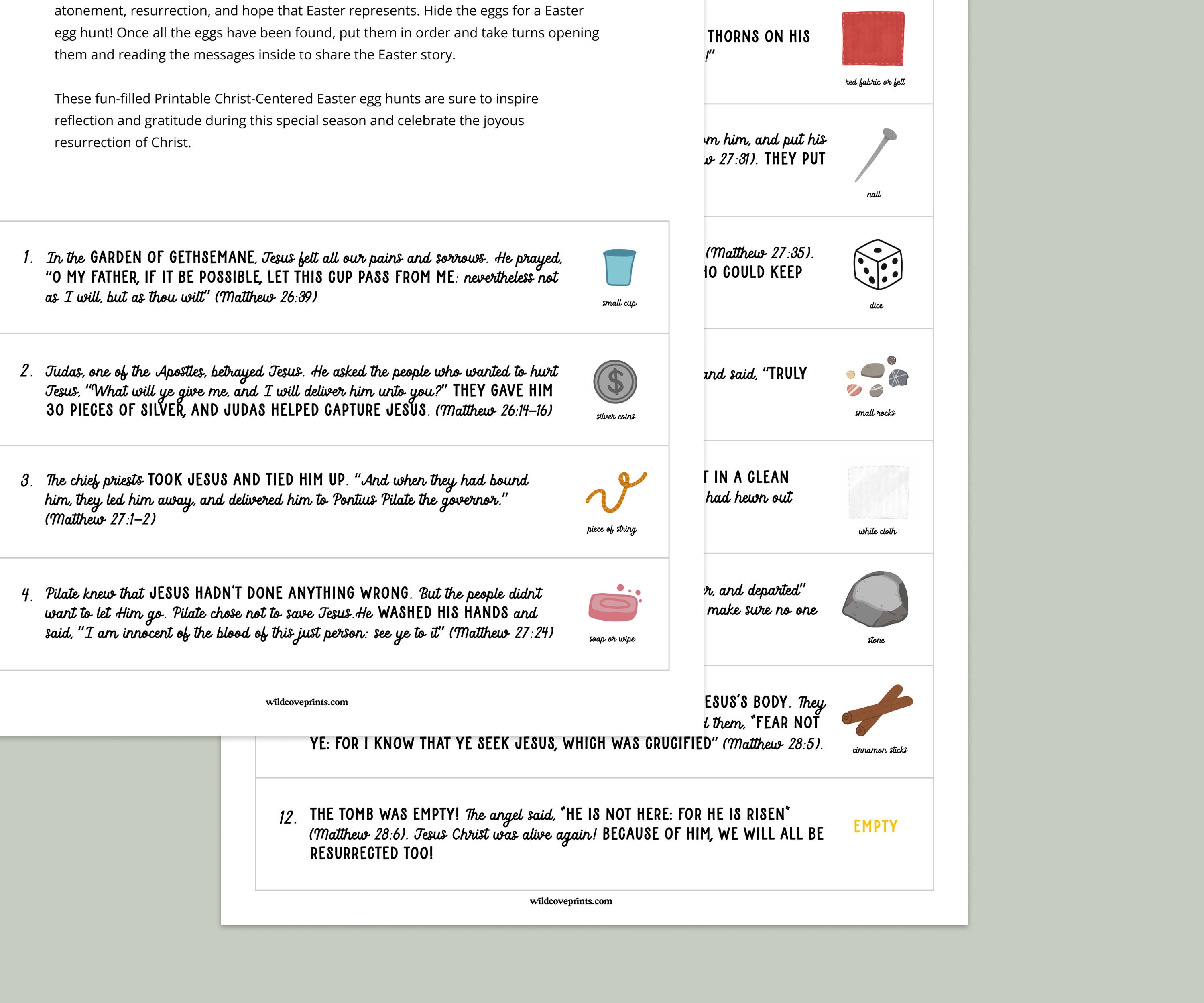 Printable Resurrection Eggs Story Easter Egg Hunt Kids Activity, Easter ...