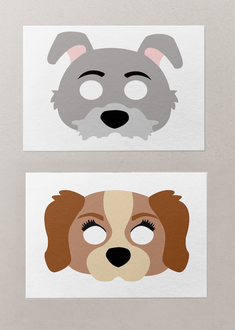 Printable Lady and the Tramp Inspired Masks Costume Printable - Etsy
