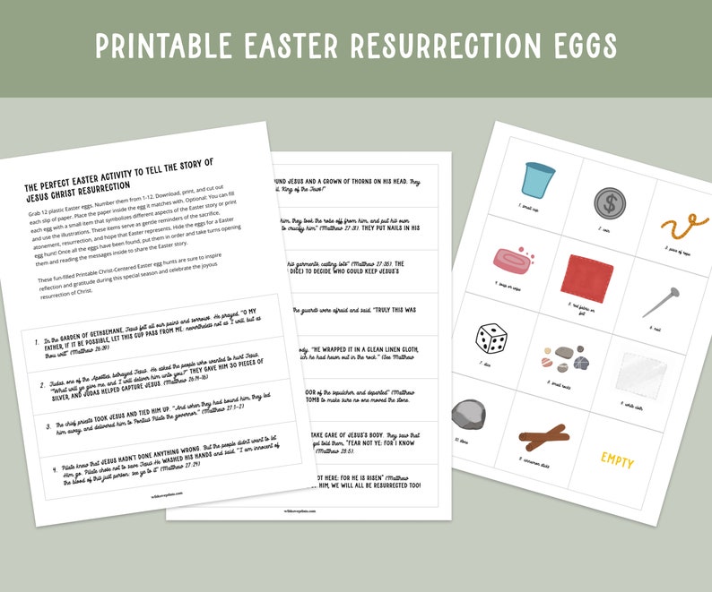 Printable Resurrection Eggs Story: Easter Activity (PDF) - Etsy