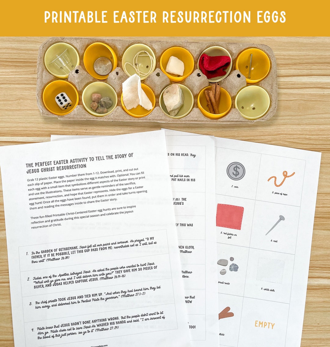 Printable Resurrection Eggs Story Easter Egg Hunt Kids Activity, Easter ...