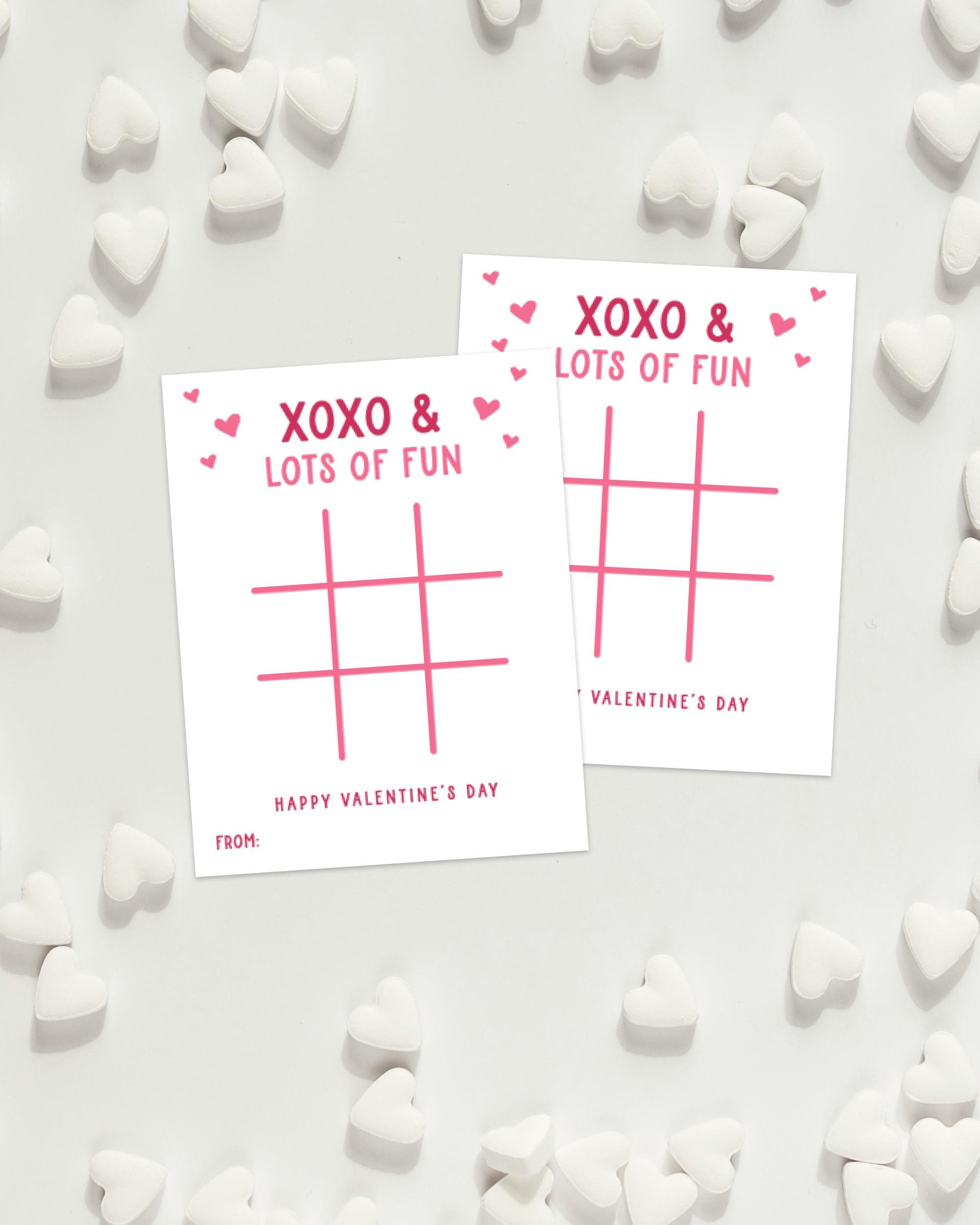 Printable Valentine's Tic Tac Toe Game, Valentine Tags, Happy Valentine ...