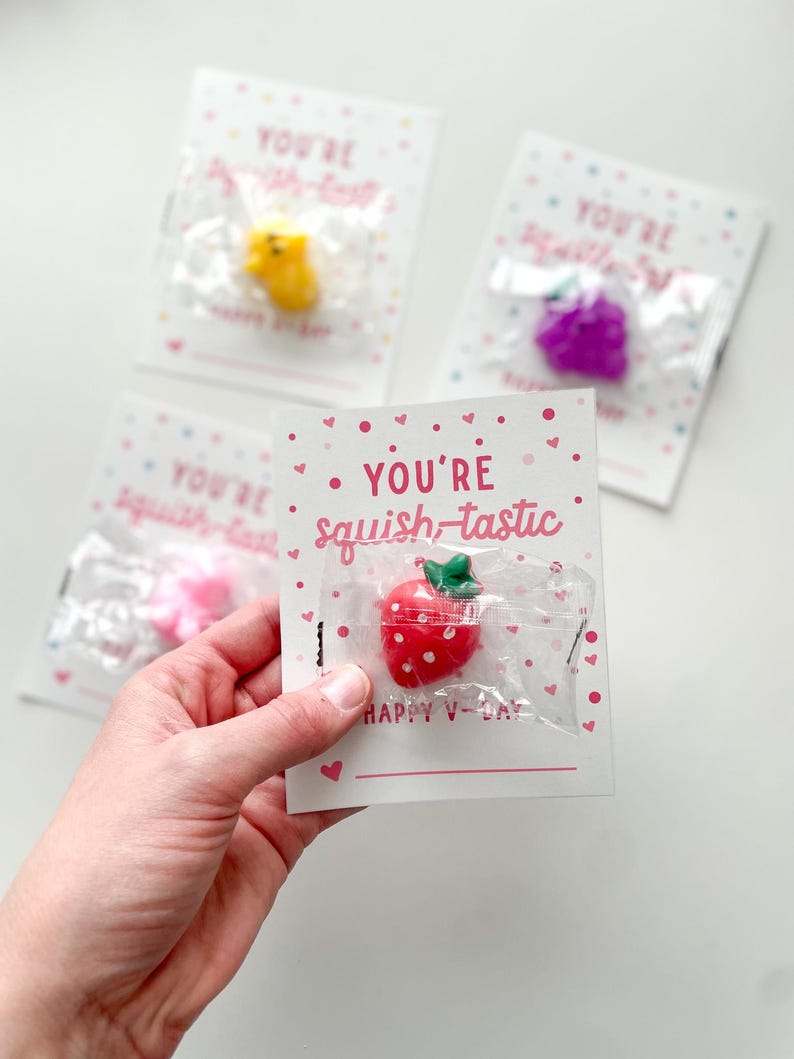 Squish-tastic Valentine Tag: Non-candy Squishy Toy (instant Download ...