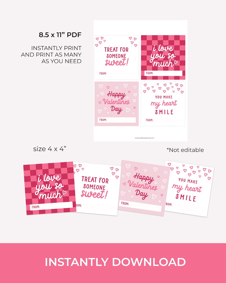 Printable Valentine's Day Cards, Classmate Valentines Cards, Happy ...