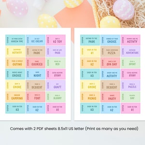 Printable Easter Egg Coupons: Kids Reward Tokens (PDF) - Etsy