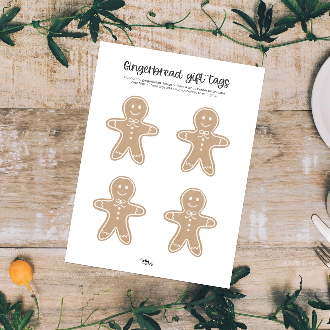 Printable Gingerbread Man Gift Tag, Christmas Gift Tags, DIY Gift Tags ...