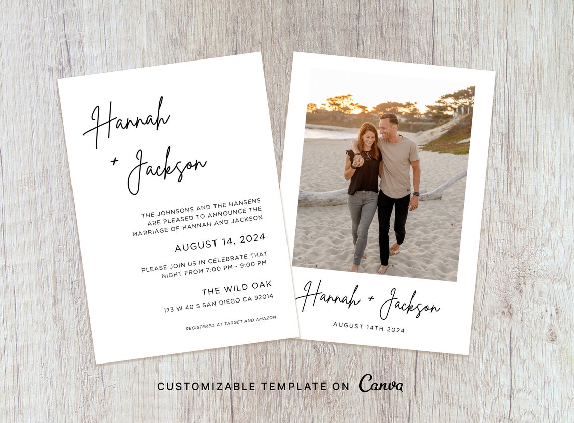 Editable LDS Wedding Invitation Template, Photo Wedding Invitation ...
