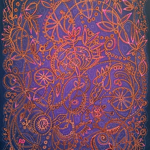 Original Painting "orange Lace Patterns” - Etsy