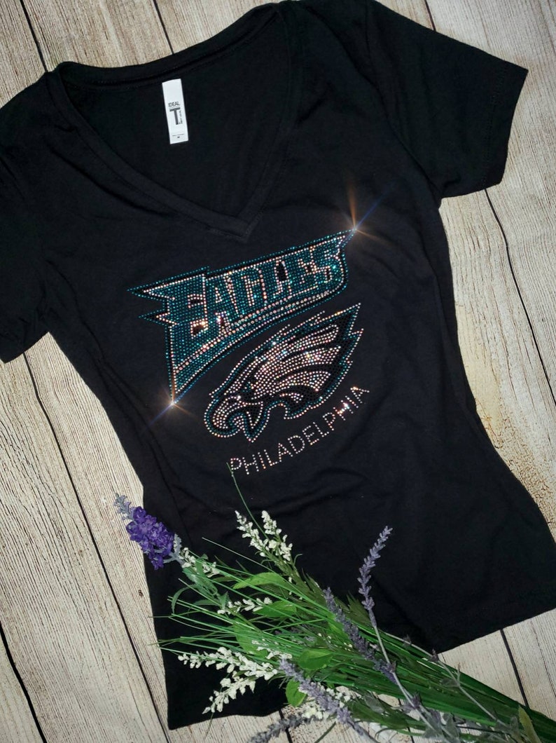 Philadelphia Eagles Women's Fitted V-neck T-shirt | Etsy