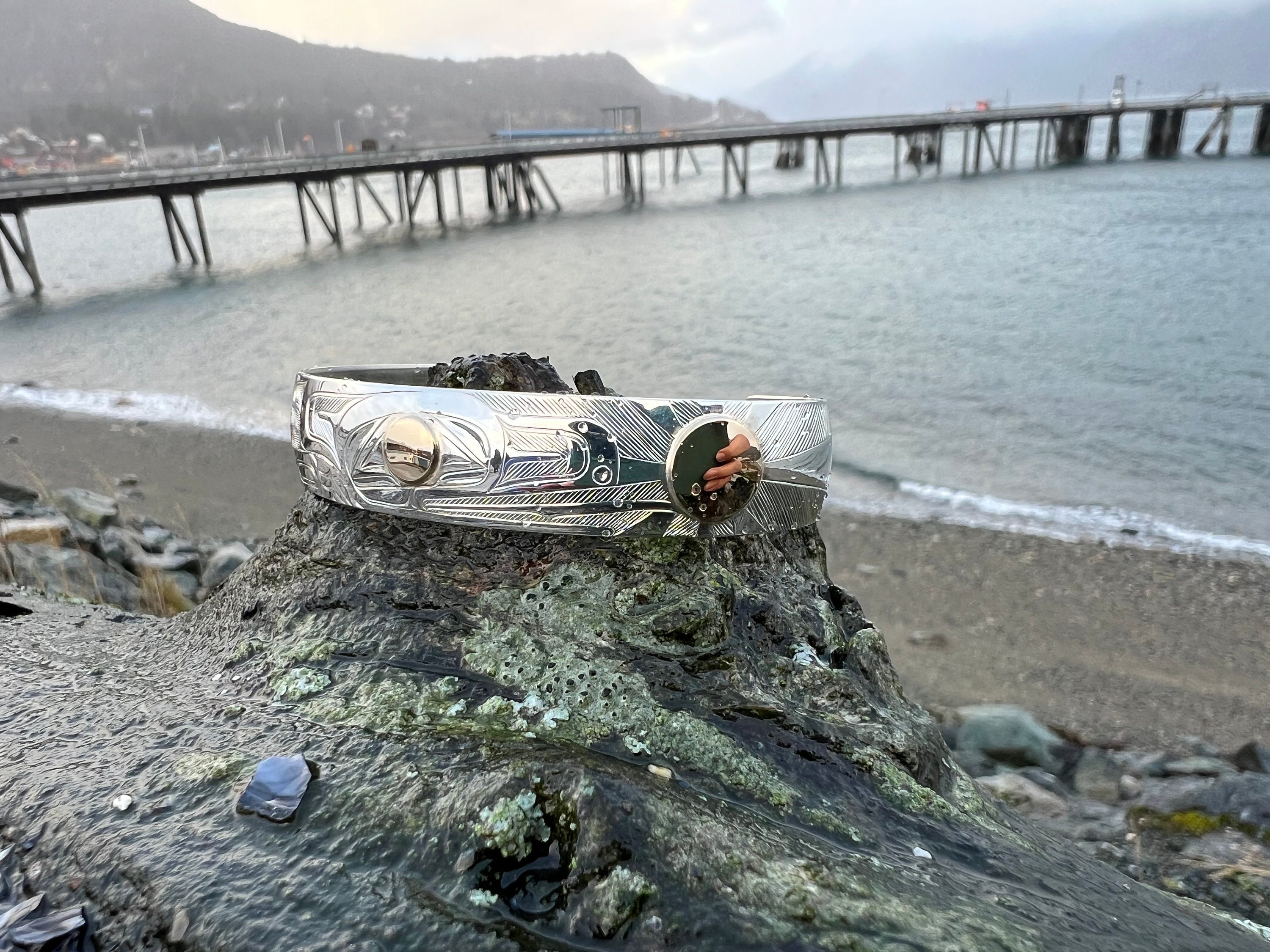 Raven Steals Light Bracelet: Tlingit Formline Art, Sterling Silver ...