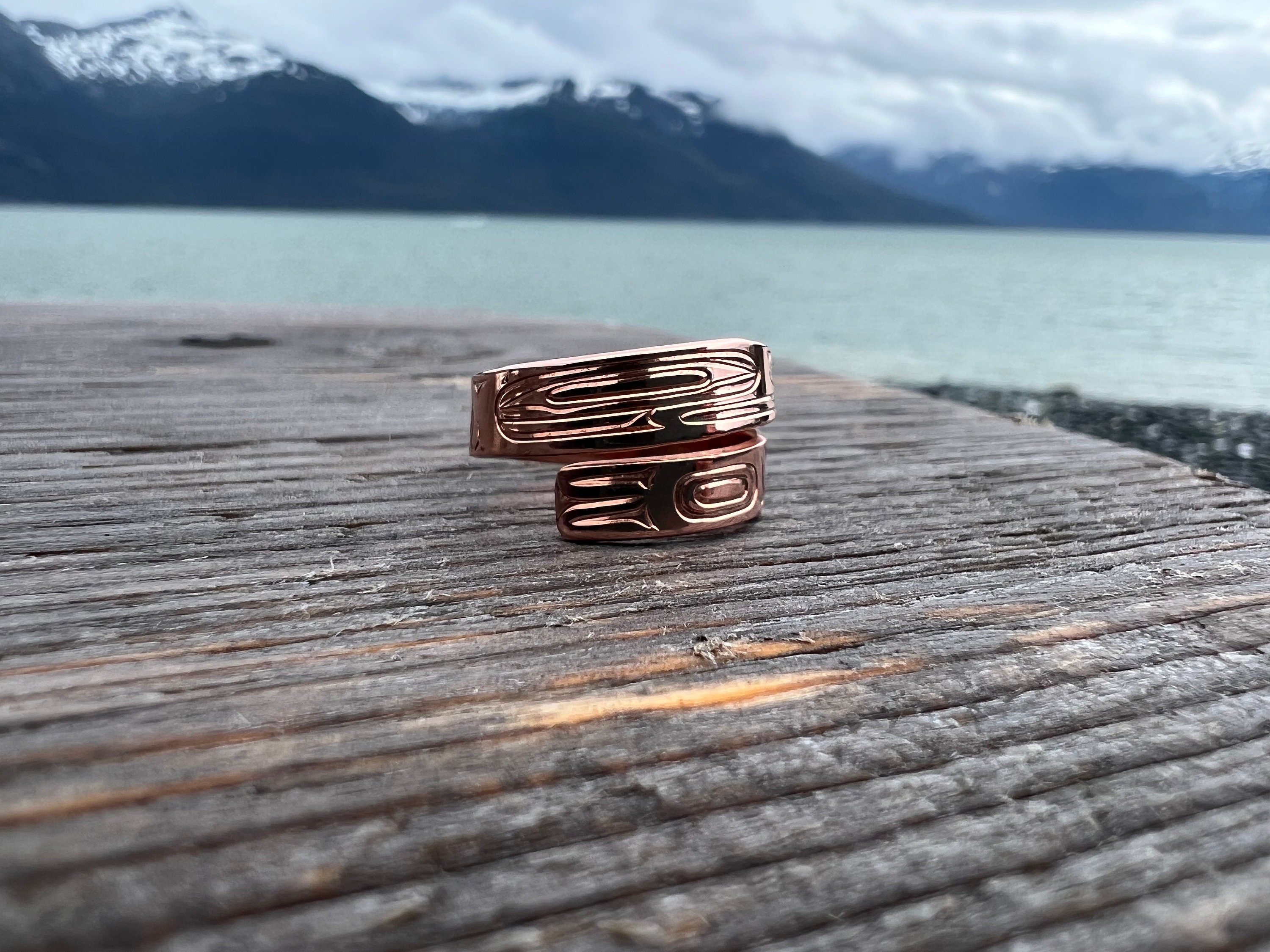 Handmade Eagle Wrap Ring: Sterling Silver or Copper, Tlingit Formline Art - Etsy