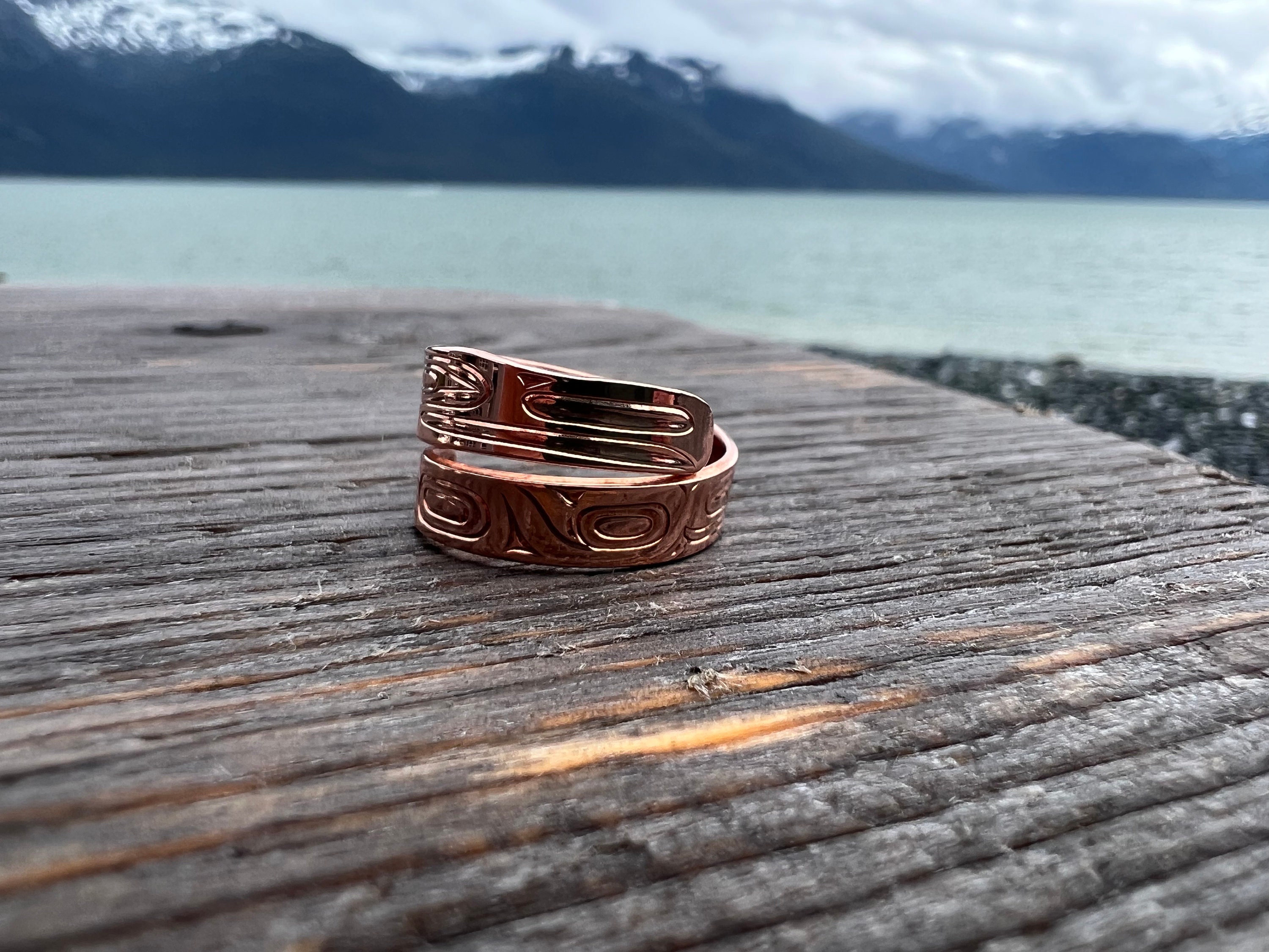 Handmade Eagle Wrap Ring: Sterling Silver or Copper, Tlingit Formline ...