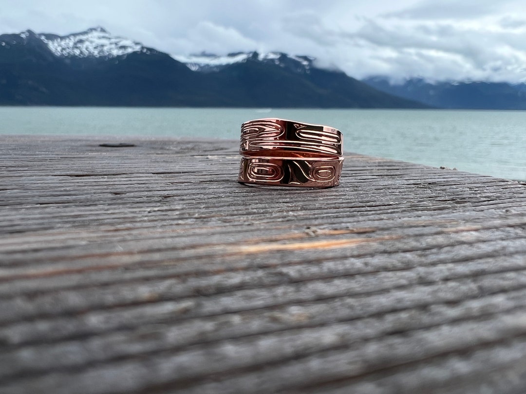 Handmade Eagle Wrap Ring: Sterling Silver or Copper, Tlingit Formline ...
