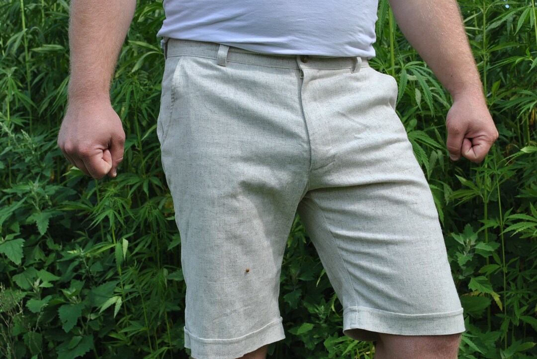 Hemp Shorts Men Stylish Natural Shorts With Buttons and - Etsy