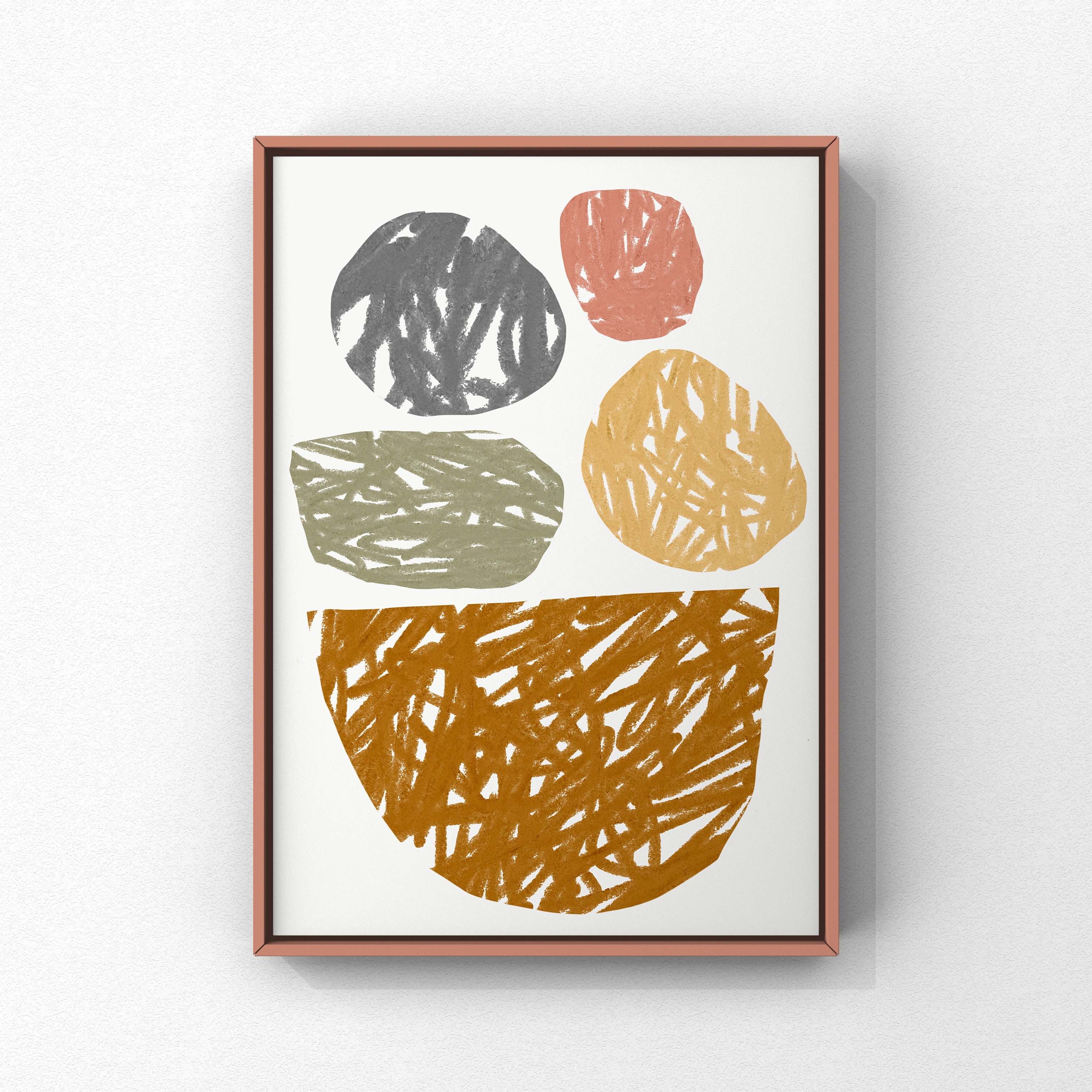 Earthy Wall Art, Organic Shapes, Nordic Wall Art, Large Abstract Art ...