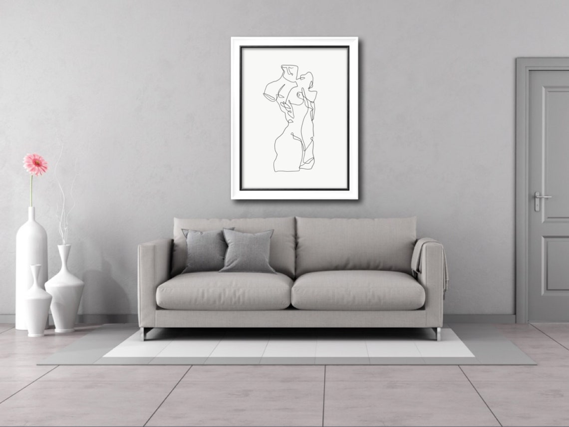Female Torso Female Silhouette Contour Line Art Simple Art - Etsy