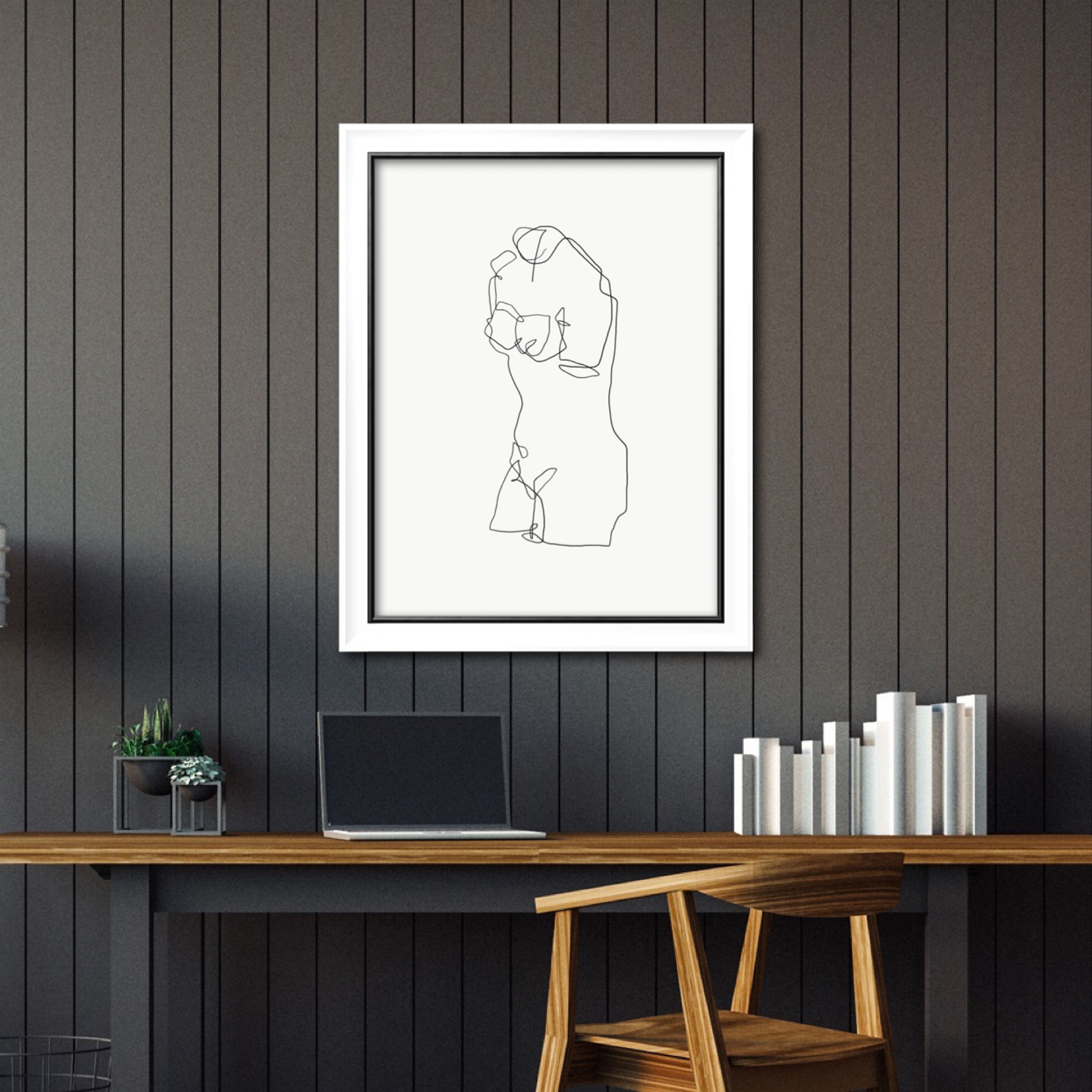 Female Torso, Female Silhouette, Contour Line Art, Simple Art ...